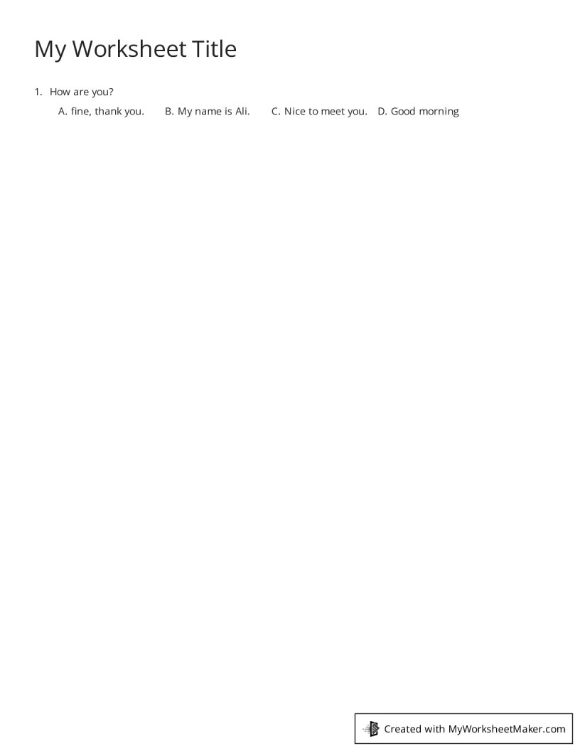 My Worksheet Title - My Worksheet Maker: Create Your Own Worksheets