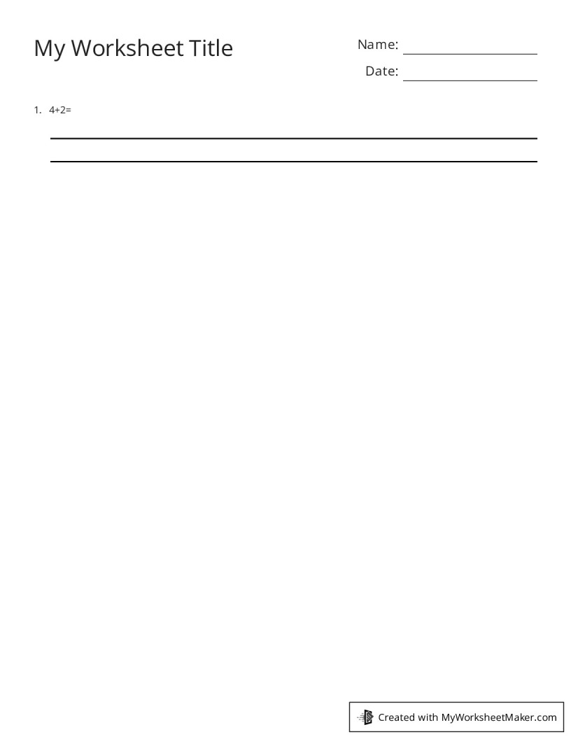 My Worksheet Title - My Worksheet Maker: Create Your Own Worksheets