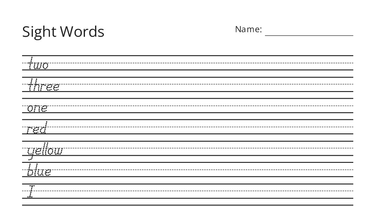 Sight Words - My Worksheet Maker: Create Your Own Worksheets