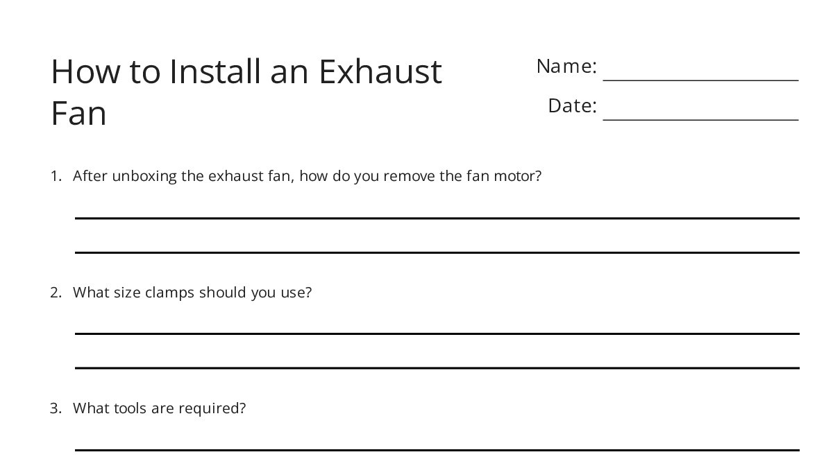 How to Install an Exhaust Fan - My Worksheet Maker: Create Your Own ...