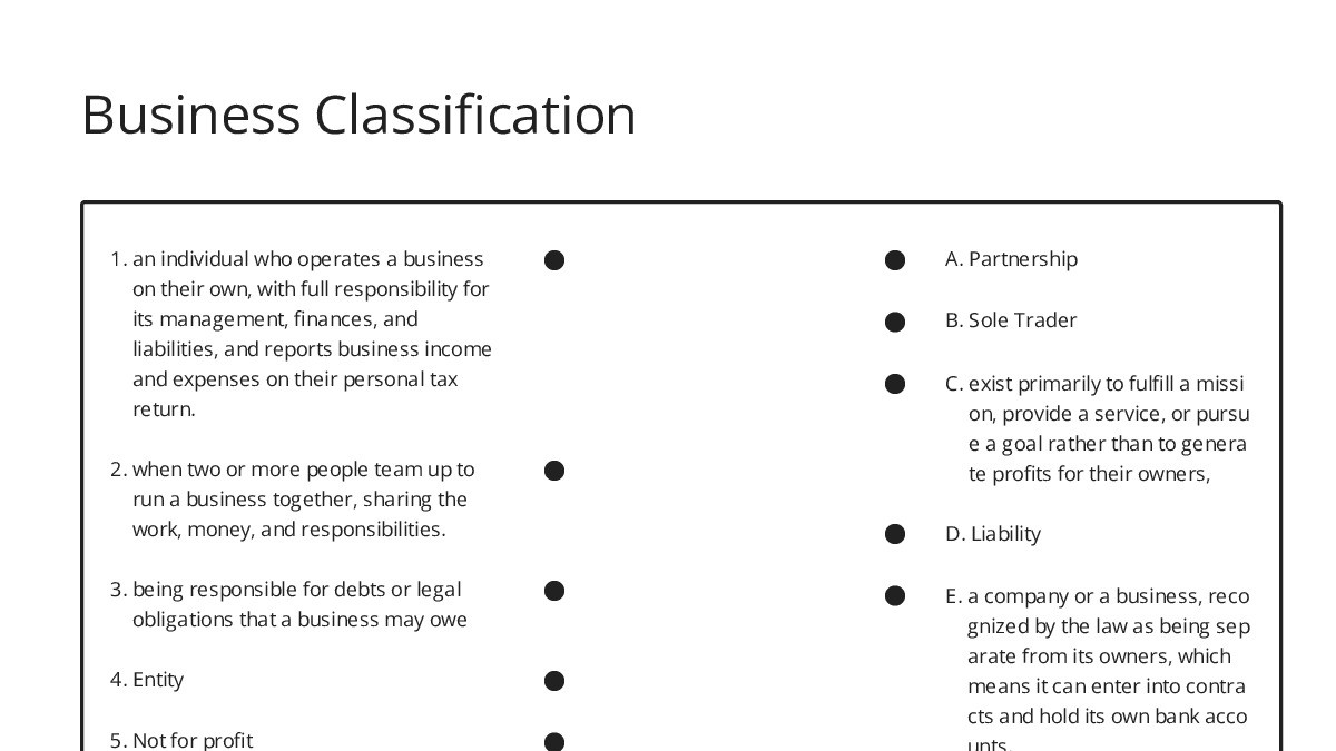 Business Classification - My Worksheet Maker: Create Your Own Worksheets