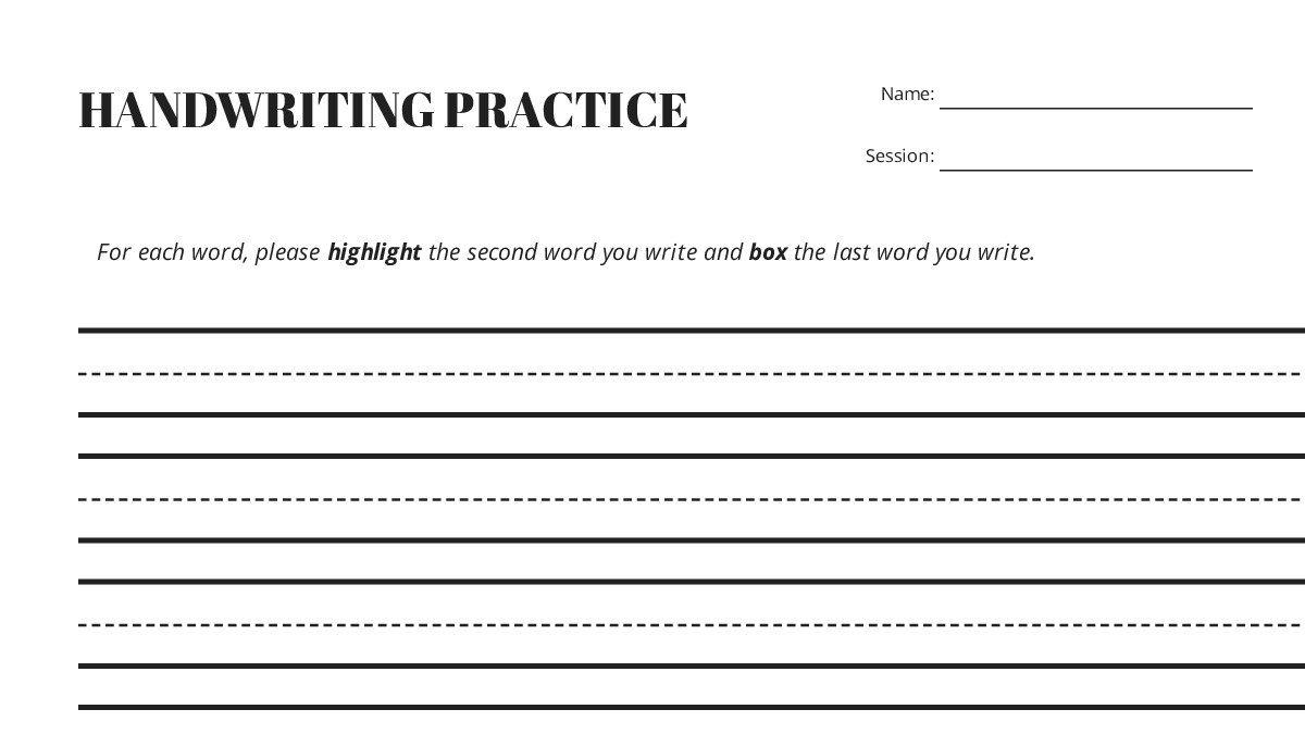 HANDWRITING PRACTICE - My Worksheet Maker: Create Your Own Worksheets