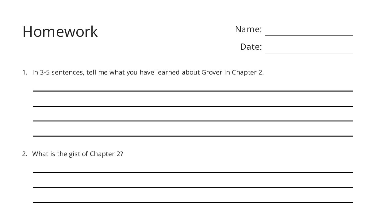 Homework - My Worksheet Maker: Create Your Own Worksheets