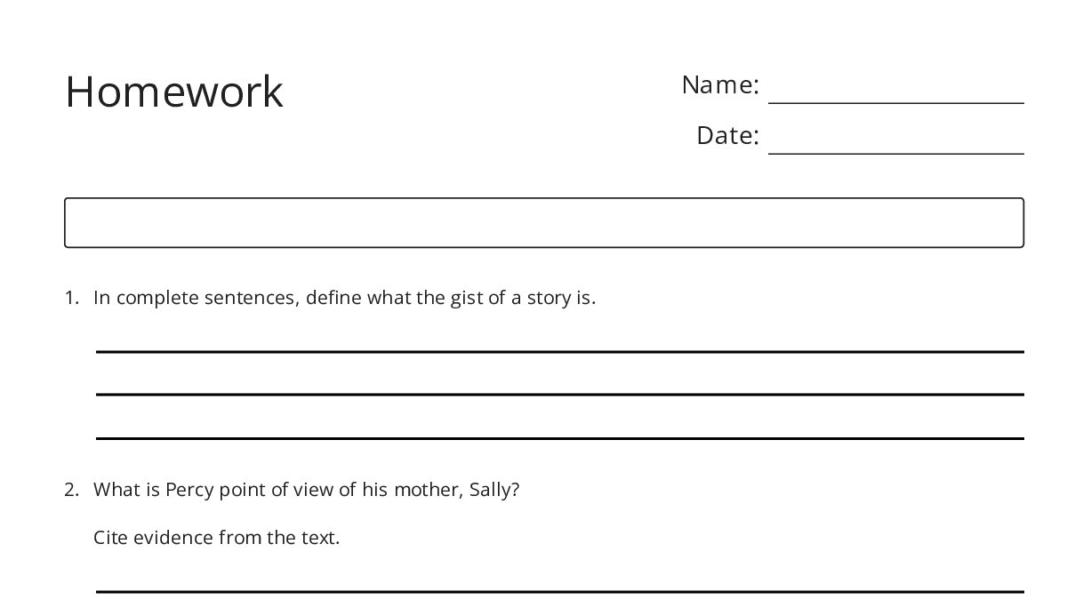 Homework - My Worksheet Maker: Create Your Own Worksheets