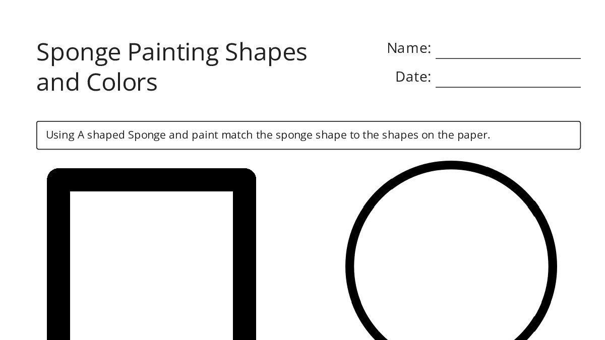 Sponge Painting Shapes and Colors - My Worksheet Maker: Create Your Own ...