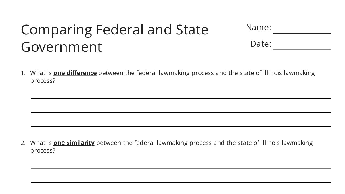 Comparing Federal and State Government - My Worksheet Maker: Create ...
