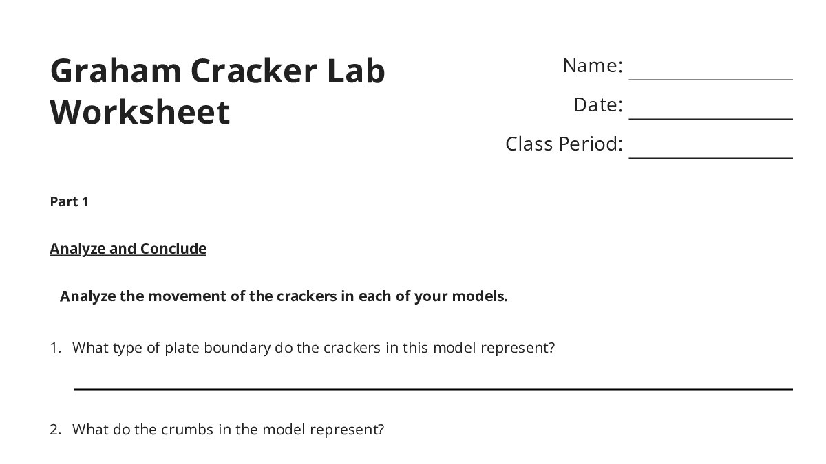 Graham Cracker Lab Worksheet - My Worksheet Maker: Create Your Own ...