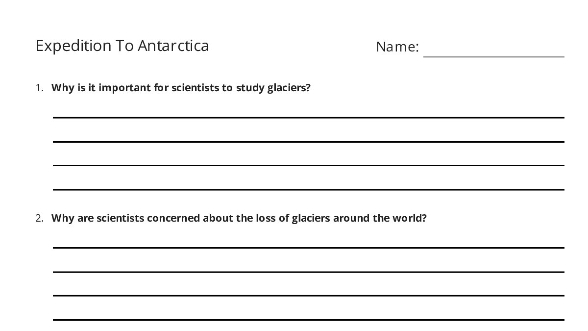 Expedition To Antarctica - My Worksheet Maker: Create Your Own Worksheets