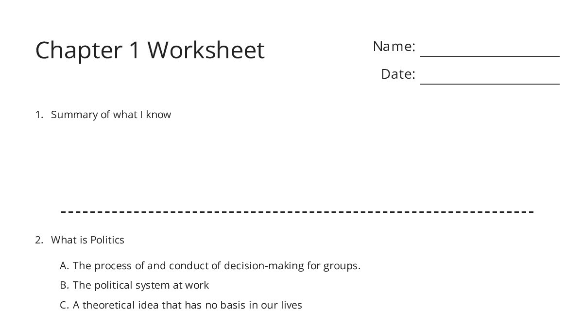 Chapter 1 Worksheet - My Worksheet Maker: Create Your Own Worksheets