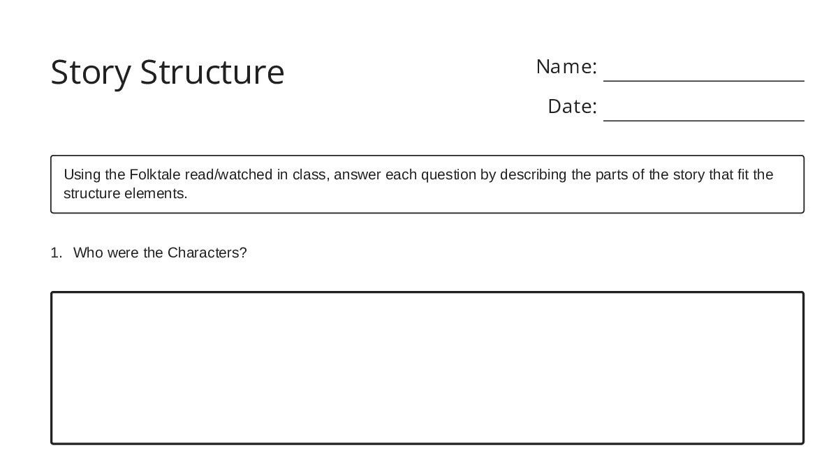 Story Structure - My Worksheet Maker: Create Your Own Worksheets