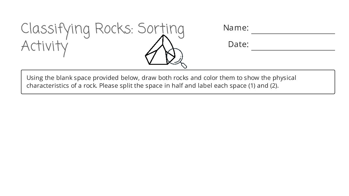 Classifying Rocks: Sorting Activity - My Worksheet Maker: Create Your ...
