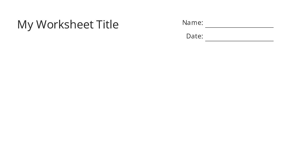My Worksheet Title - My Worksheet Maker: Create Your Own Worksheets