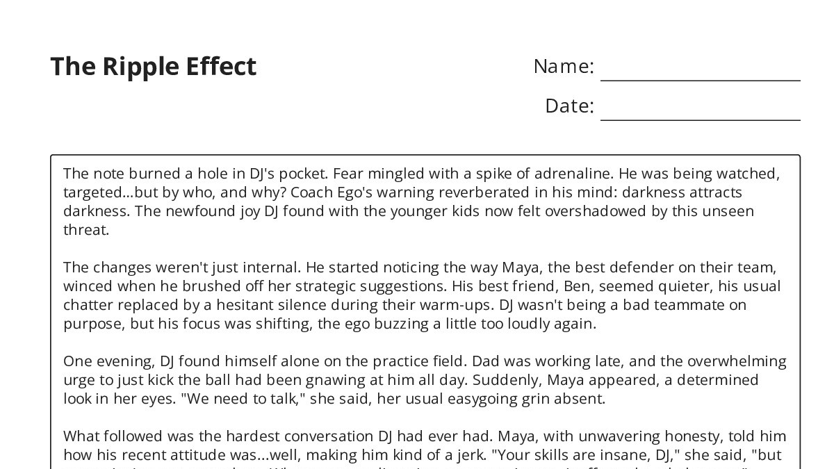 The Ripple Effect﻿﻿﻿﻿﻿﻿﻿﻿﻿﻿﻿ - My Worksheet Maker: Create Your Own ...