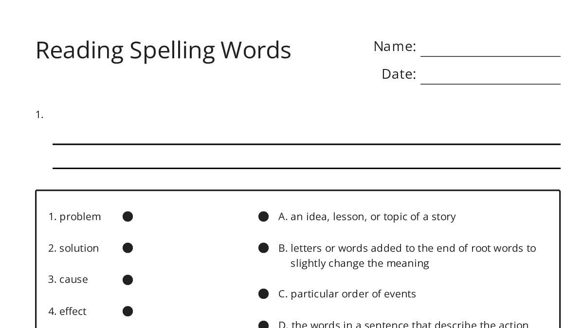 Reading Spelling Words - My Worksheet Maker: Create Your Own Worksheets