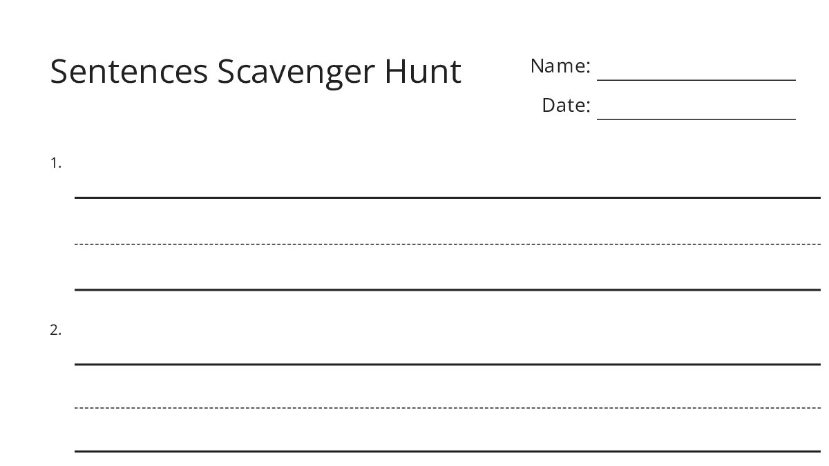 Sentences Scavenger Hunt - My Worksheet Maker: Create Your Own Worksheets