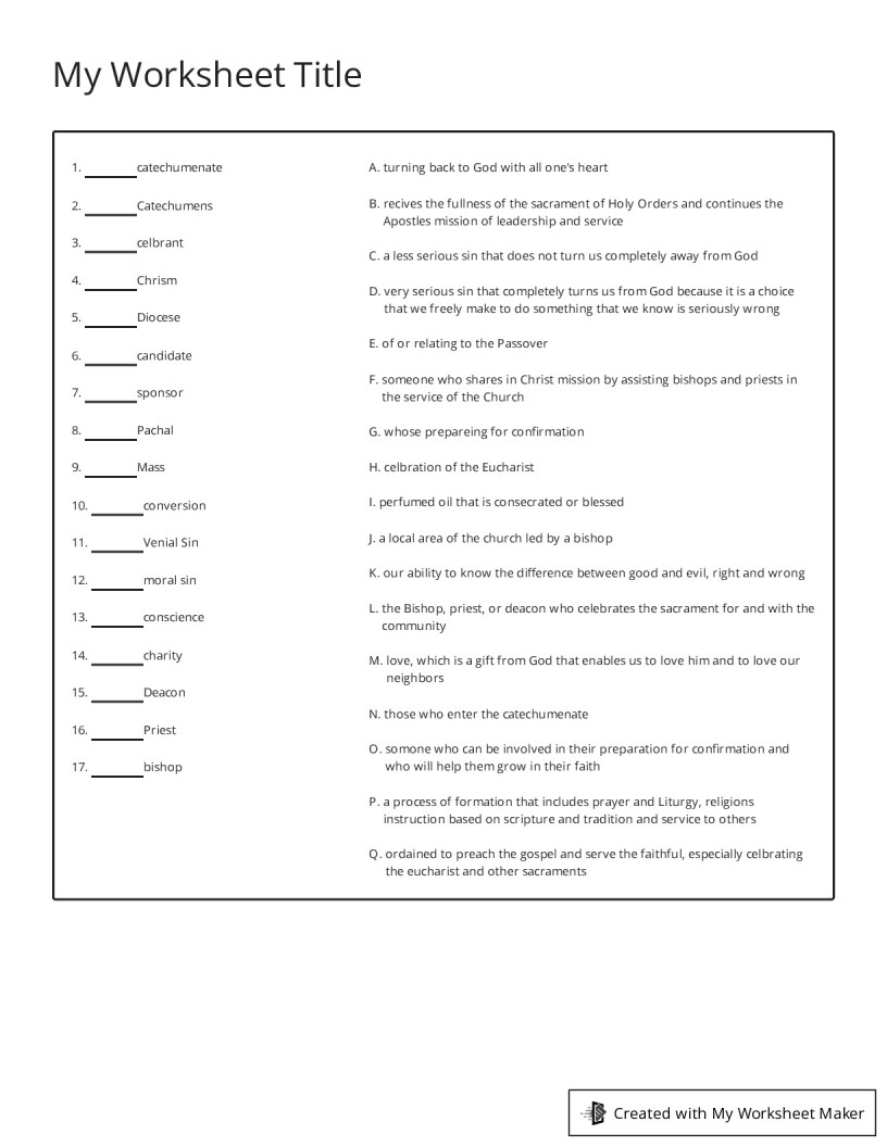 My Worksheet Title - My Worksheet Maker: Create Your Own Worksheets