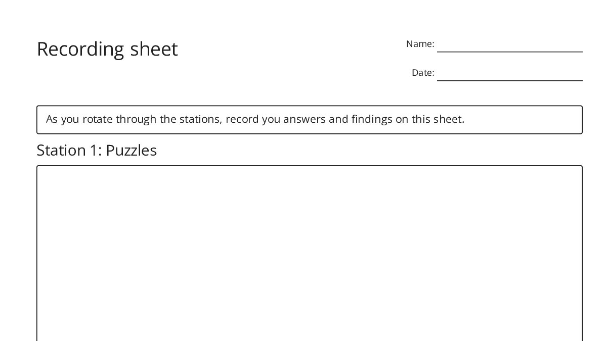 Recording sheet - My Worksheet Maker: Create Your Own Worksheets