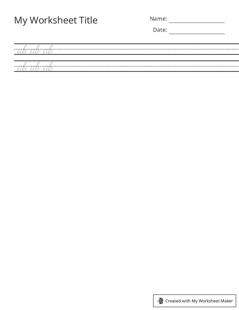 My Worksheet Title - My Worksheet Maker: Create Your Own Worksheets