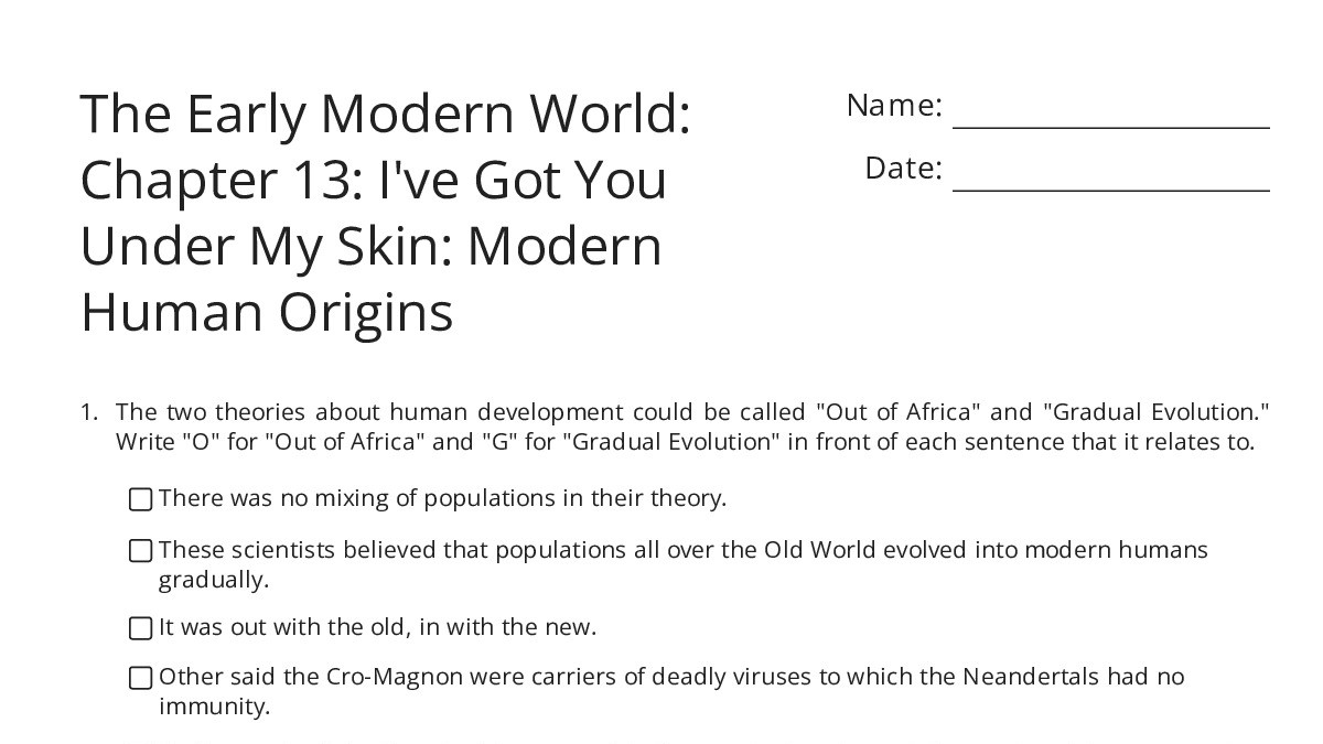 The Early Modern World: Chapter 13: I've Got You Under My Skin: Modern ...