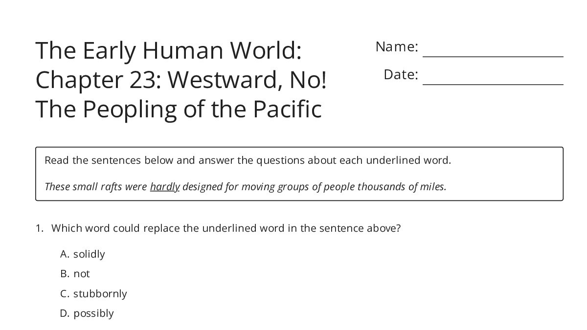 The Early Human World: Chapter 23: Westward, No! The Peopling of the ...