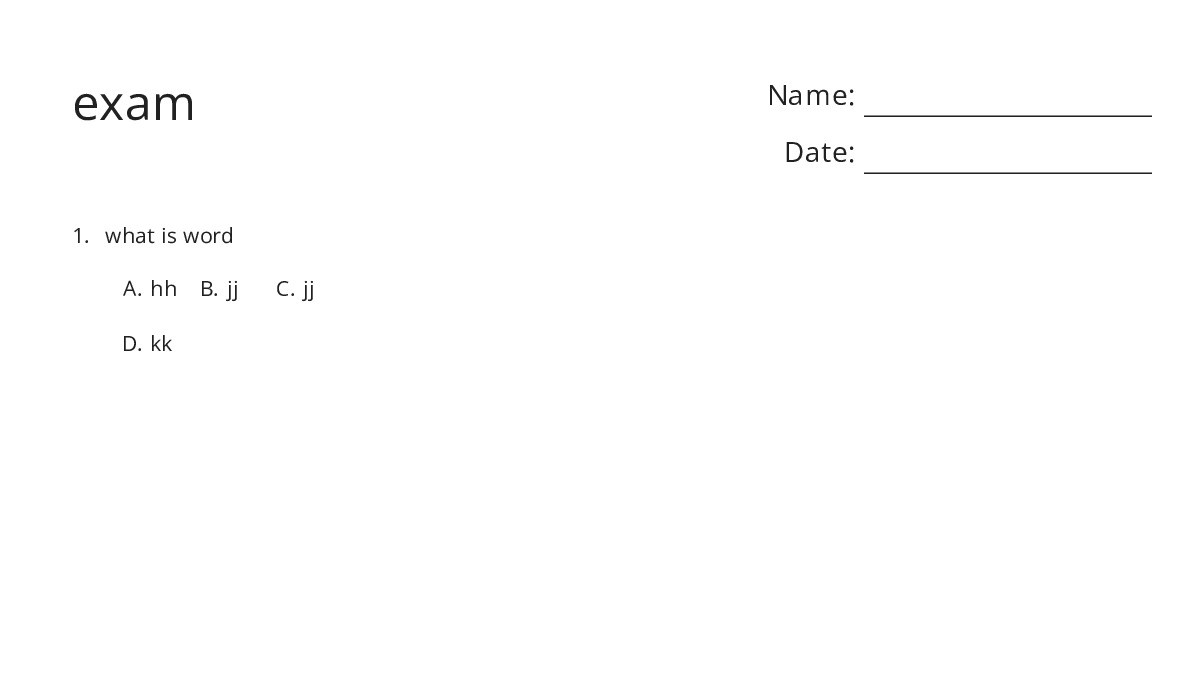 exam - My Worksheet Maker: Create Your Own Worksheets