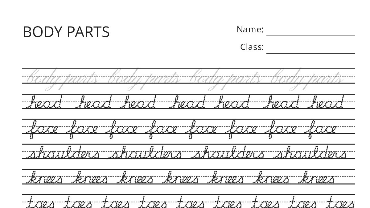 BODY PARTS - My Worksheet Maker: Create Your Own Worksheets