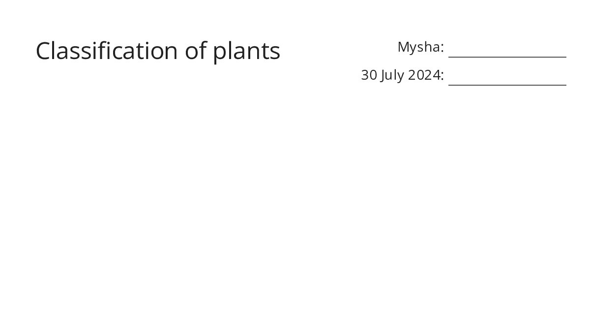 Classification of plants - My Worksheet Maker: Create Your Own Worksheets