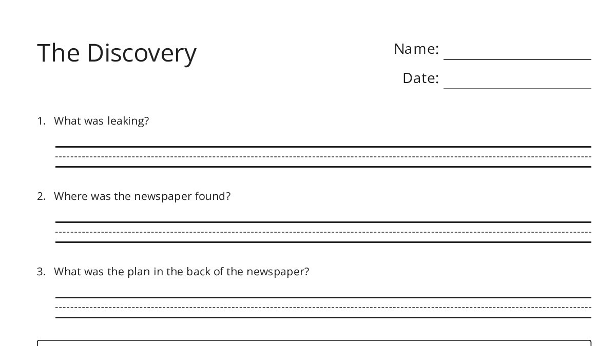 The Discovery - My Worksheet Maker: Create Your Own Worksheets