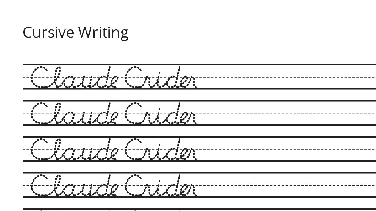 Cursive Writing - My Worksheet Maker: Create Your Own Worksheets