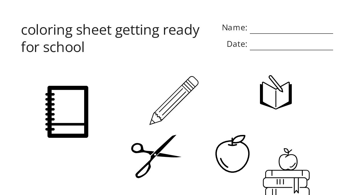 coloring sheet getting ready for school - My Worksheet Maker: Create ...