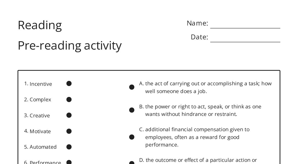 Reading Pre-reading activity - My Worksheet Maker: Create Your Own ...