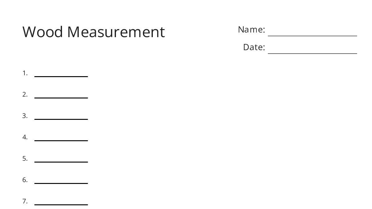 Wood Measurement - My Worksheet Maker: Create Your Own Worksheets