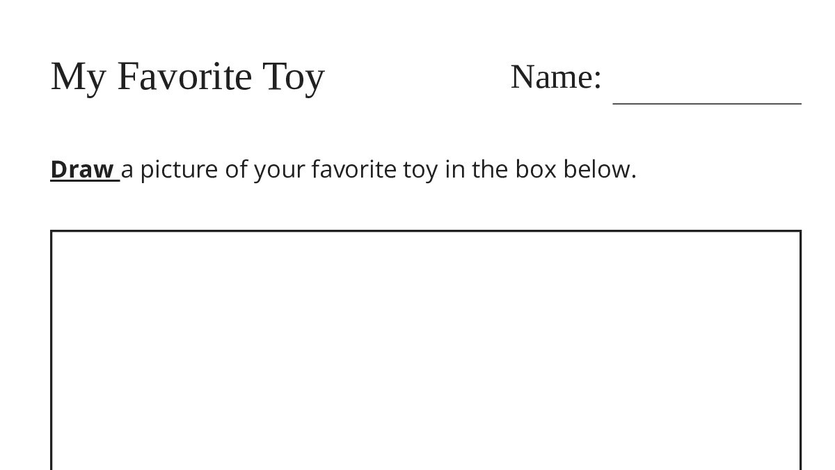 My Favorite Toy - My Worksheet Maker: Create Your Own Worksheets