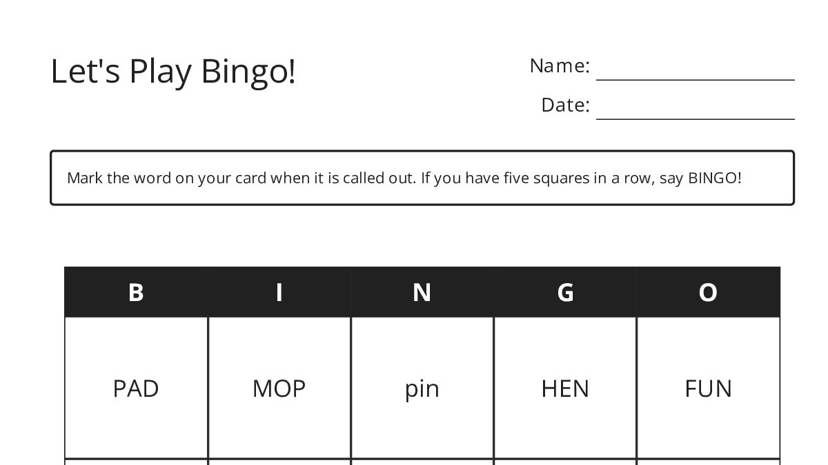 Let's Play Bingo! - My Bingo Maker: Create Your Own Bingo Cards