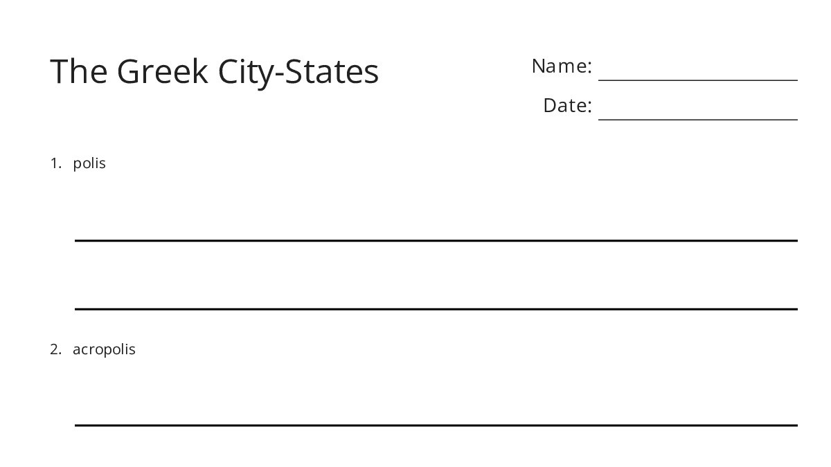 The Greek City-States - My Worksheet Maker: Create Your Own Worksheets