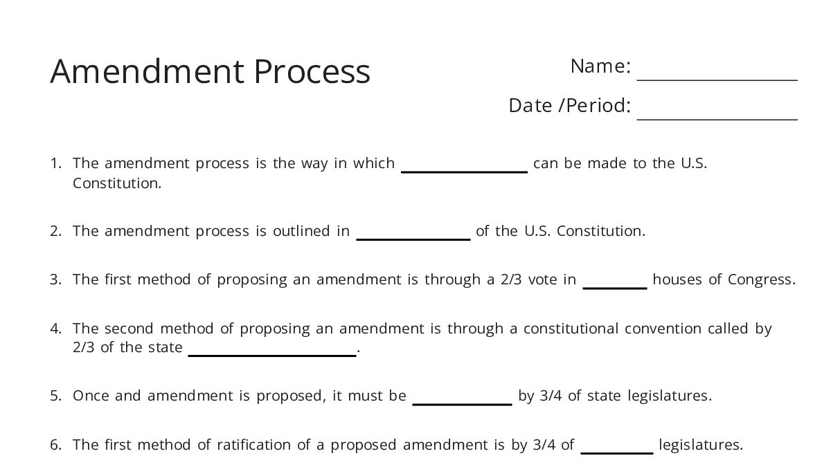 Amendment Process - My Worksheet Maker: Create Your Own Worksheets