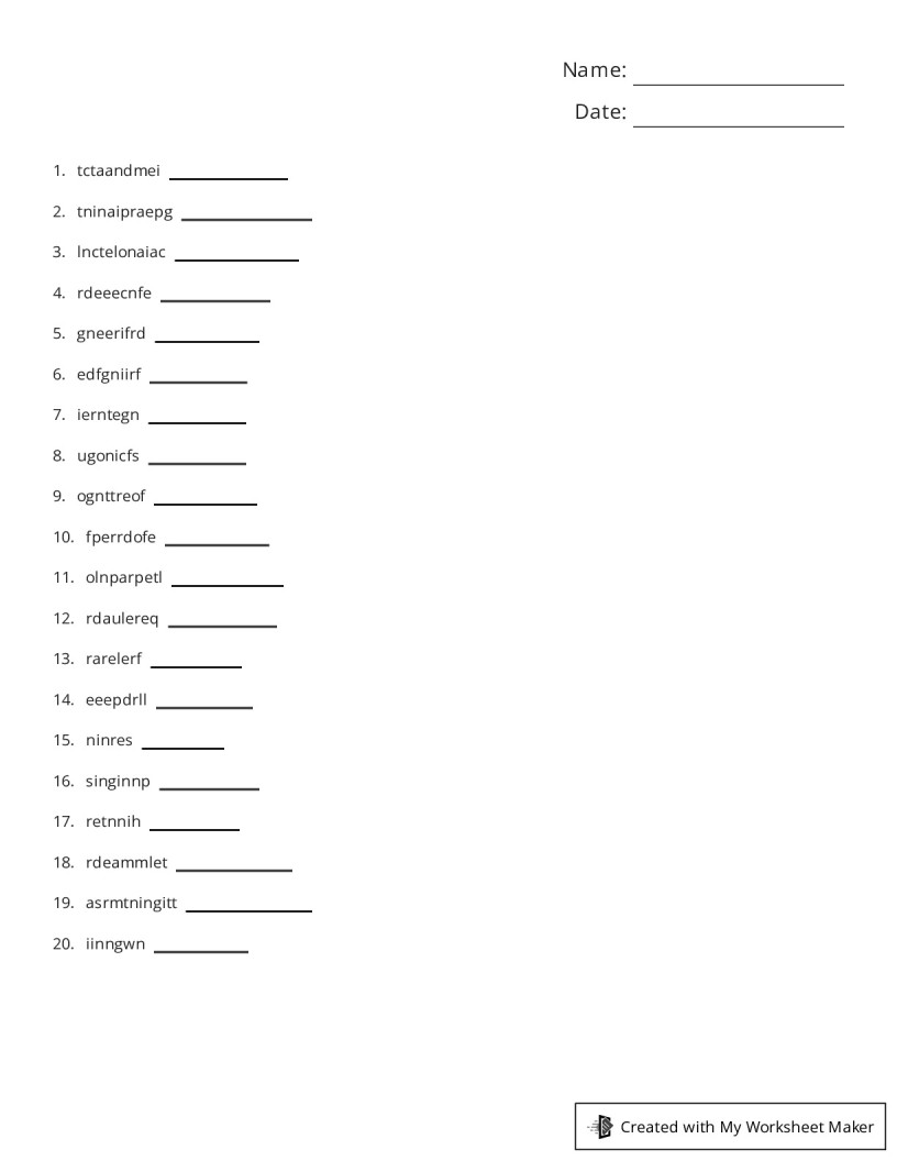 Worksheet - My Worksheet Maker: Create Your Own Worksheets