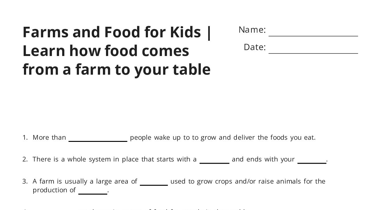 Farms and Food for Kids | Learn how food comes from a farm to your ...