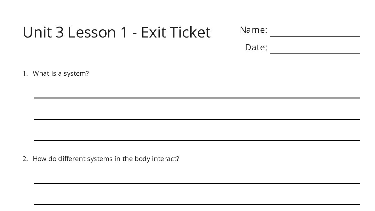 Unit 3 Lesson 1 - Exit Ticket - My Worksheet Maker: Create Your Own ...
