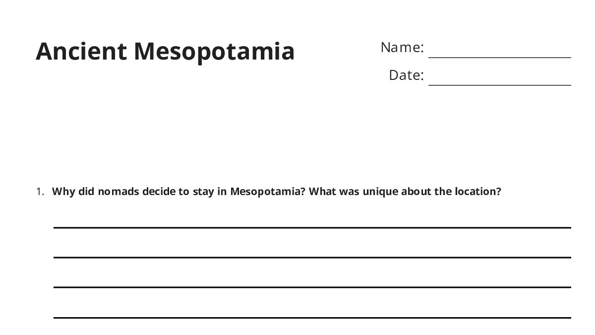 Ancient Mesopotamia ﻿﻿ - My Worksheet Maker: Create Your Own Worksheets