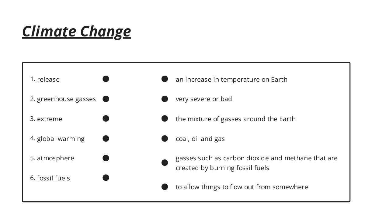 Climate Change - My Worksheet Maker: Create Your Own Worksheets