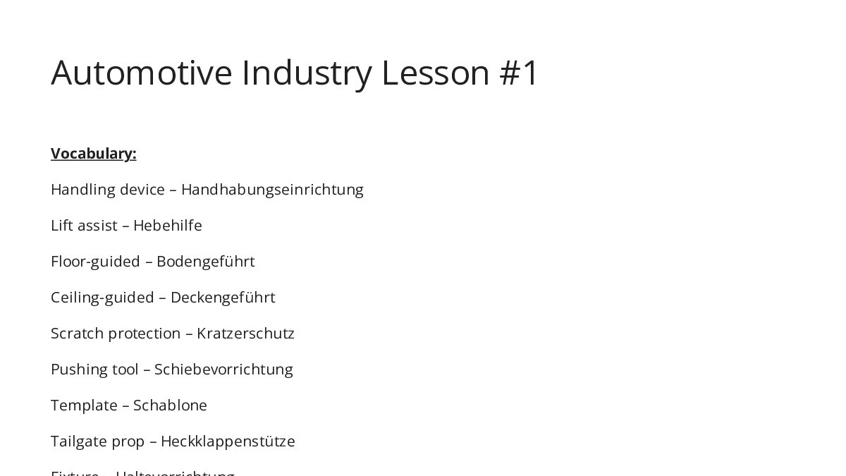 Automotive Industry Lesson #1 - My Worksheet Maker: Create Your Own ...