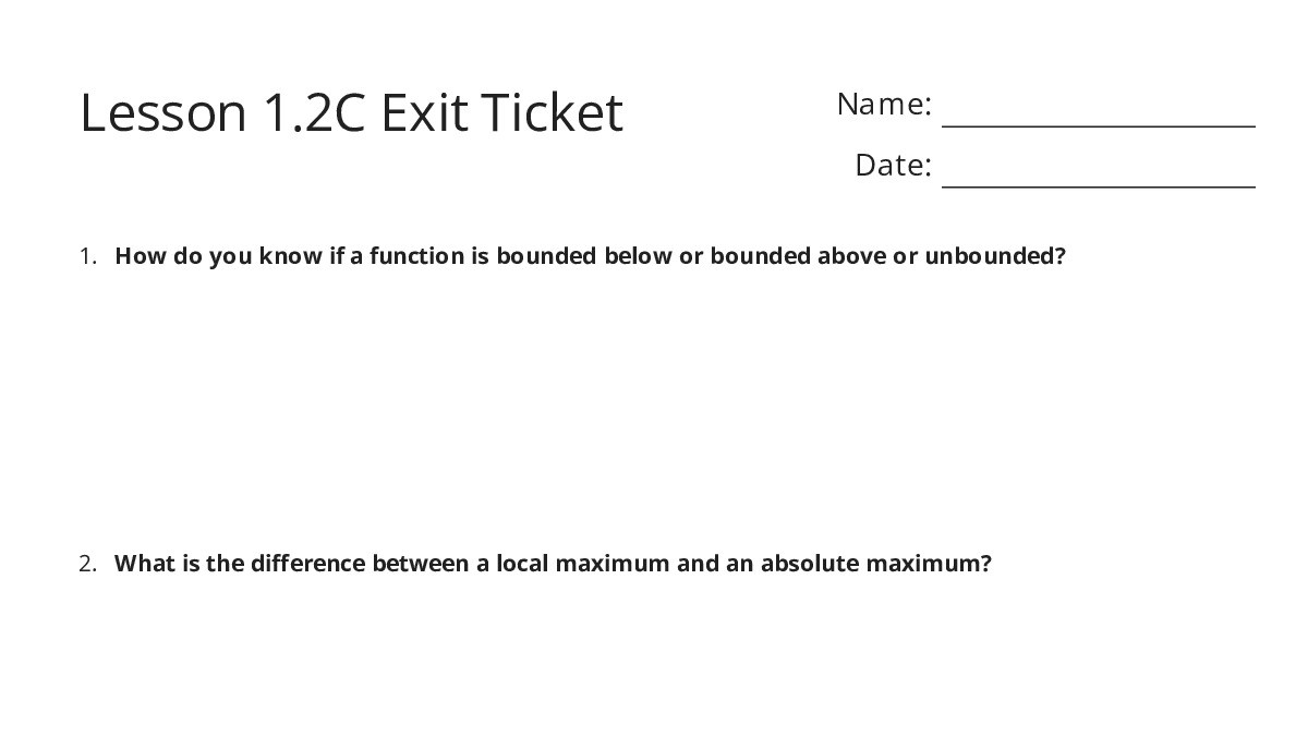 Lesson 1.2C Exit Ticket - My Worksheet Maker: Create Your Own Worksheets