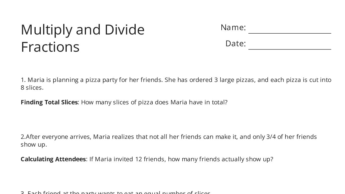 Multiply and Divide Fractions - My Worksheet Maker: Create Your Own ...