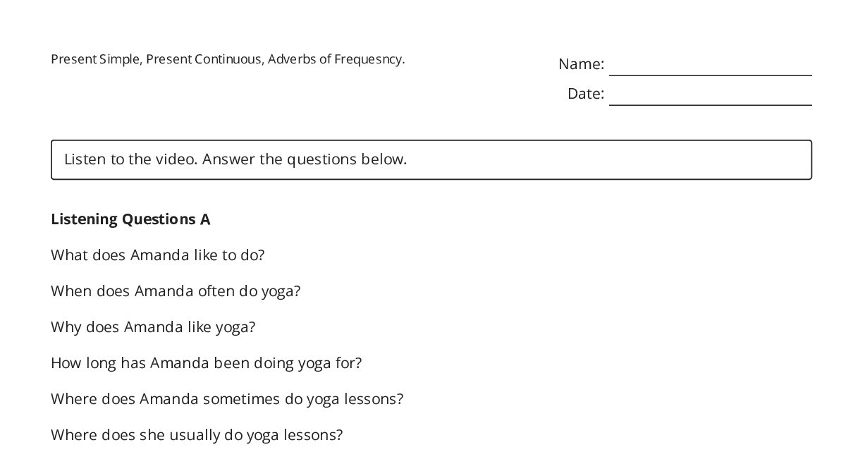Present Simple, Present Continuous, Adverbs of Frequesncy. - My ...