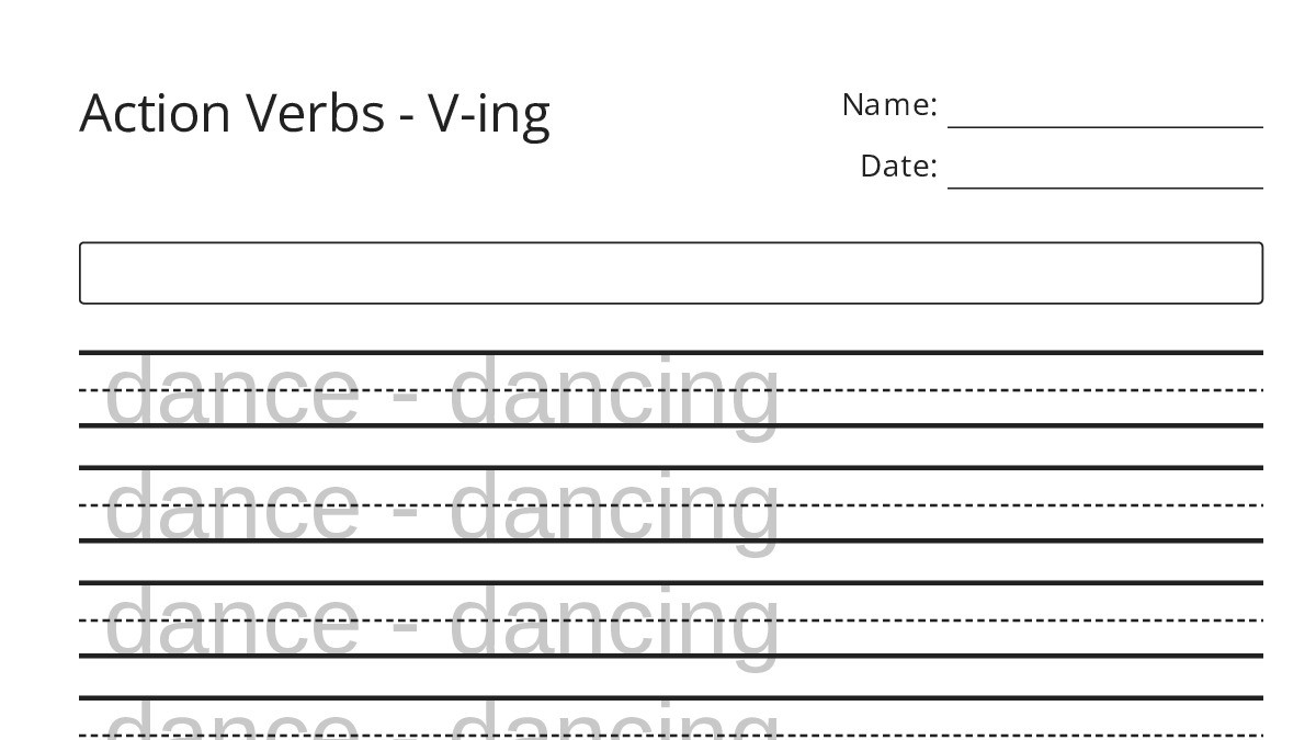 Action Verbs - V-ing - My Worksheet Maker: Create Your Own Worksheets