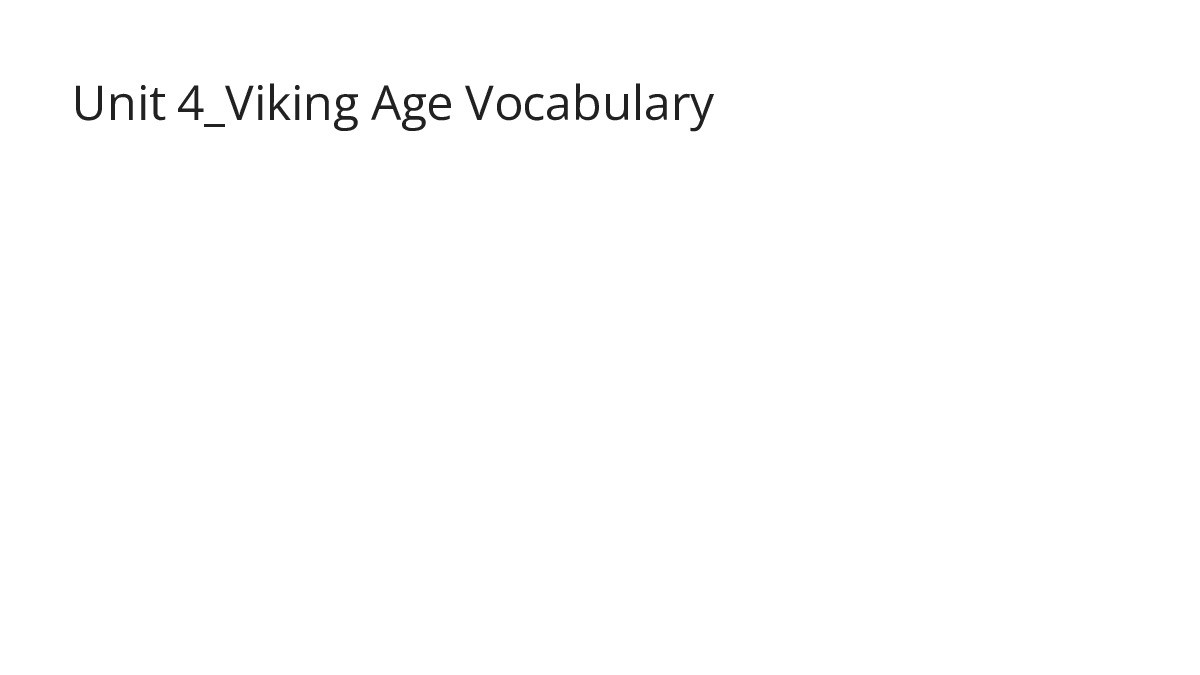 Unit 4_Viking Age Vocabulary - My Worksheet Maker: Create Your Own ...