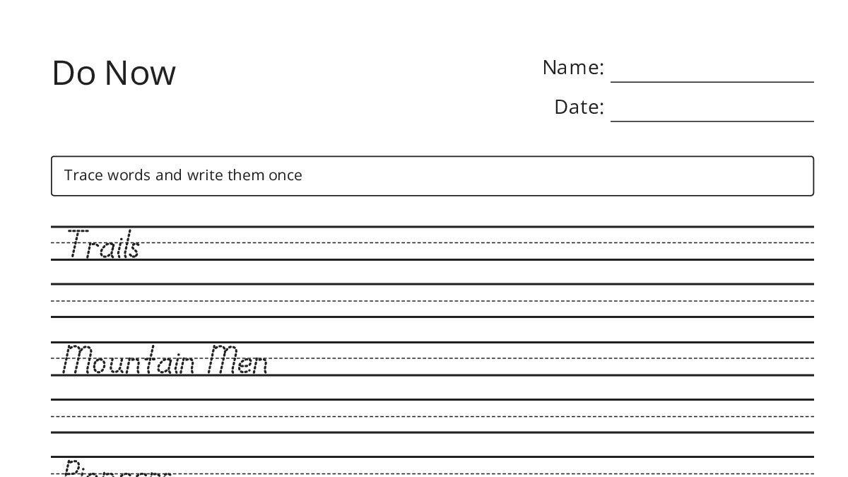 Do Now - My Worksheet Maker: Create Your Own Worksheets