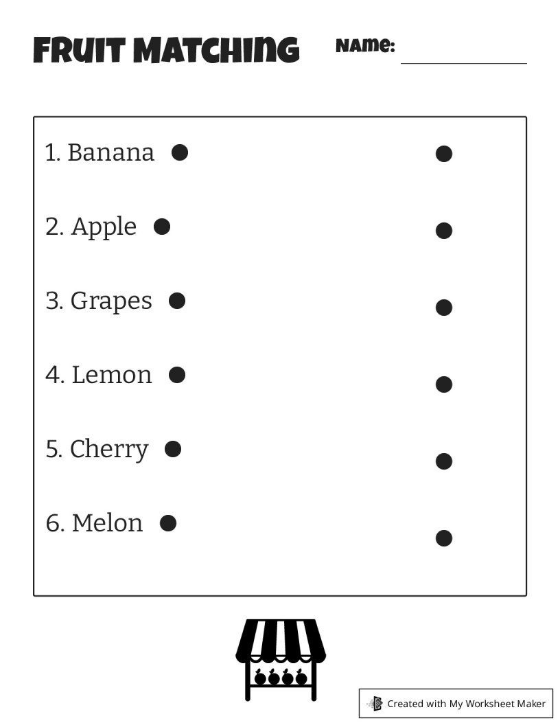 Fruit Matching - My Worksheet Maker: Create Your Own Worksheets
