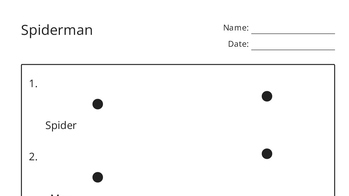 Spiderman - My Worksheet Maker: Create Your Own Worksheets